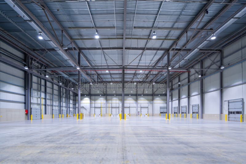 Large Modern Empty Storehouse Stock Illustration - Illustration of ...