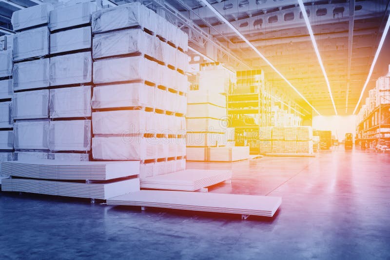 Large Modern Factory with Box Ware House Stock Photo - Image of metal ...