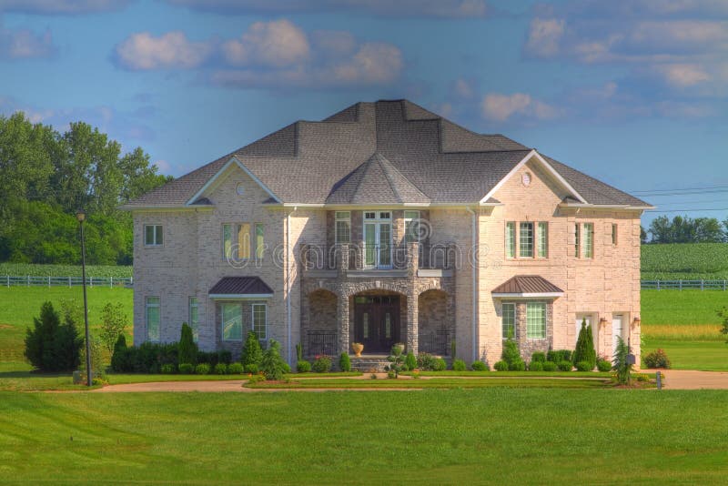 Luxurious Brick House stock photo. Image of subdivision - 4126926