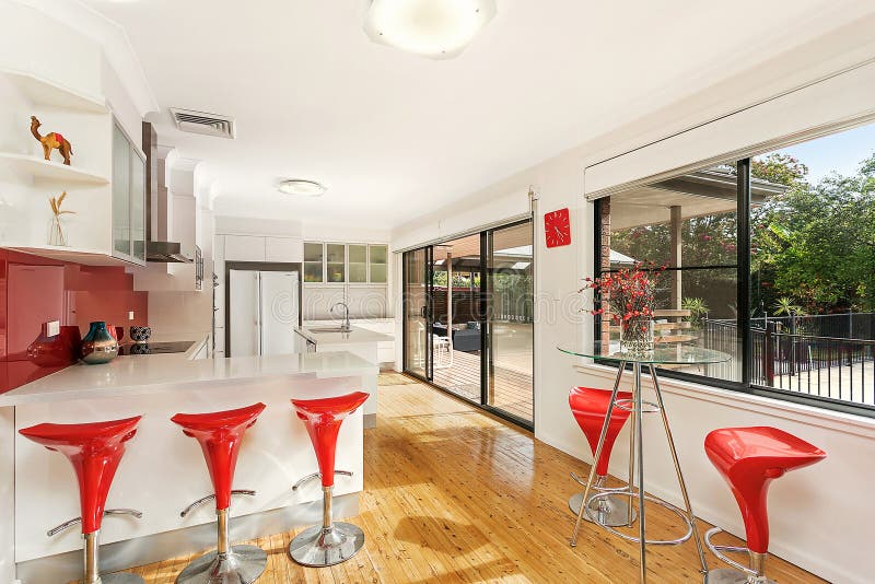 Large modern kitchen stock image. Image of lifestyle - 111617239