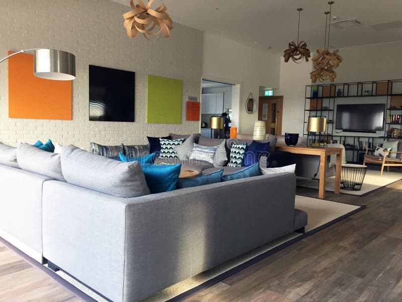 Large modern lounge editorial stock photo. Image of colour - 123689923