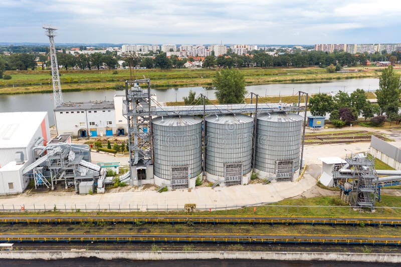 Large Modern Plant for Storage and Processing of Grain Crops Editorial ...