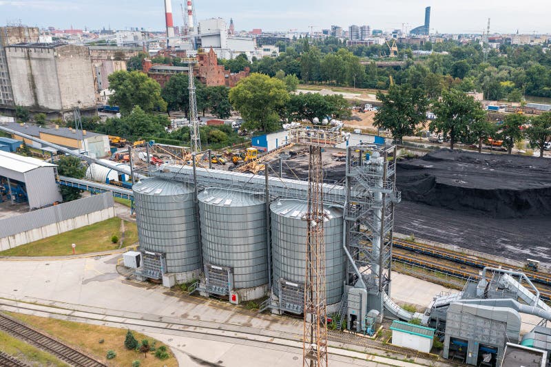 Large Modern Plant for Storage and Processing of Grain Crops Stock ...