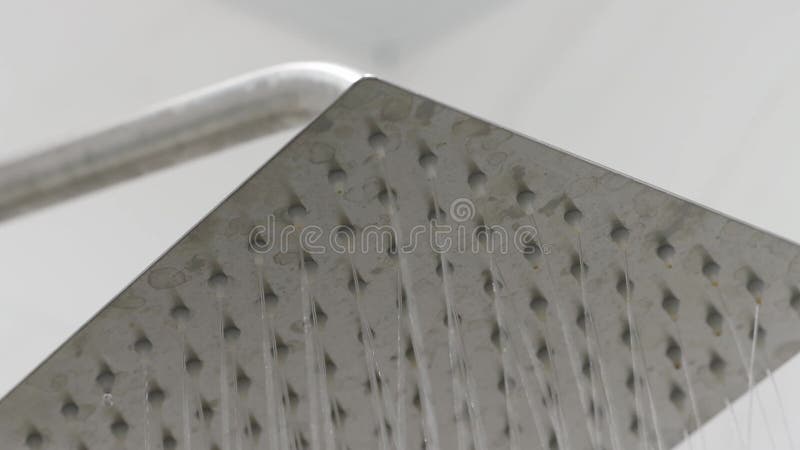 Large Modern Shower Head from Which Water Flows in the Shower. Shower ...