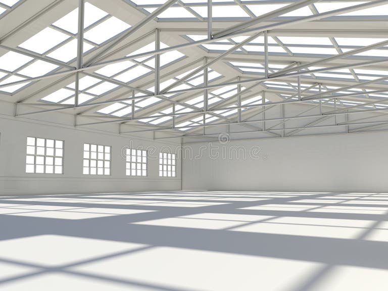 Large Modern Storehouse with Windows Stock Illustration - Illustration ...