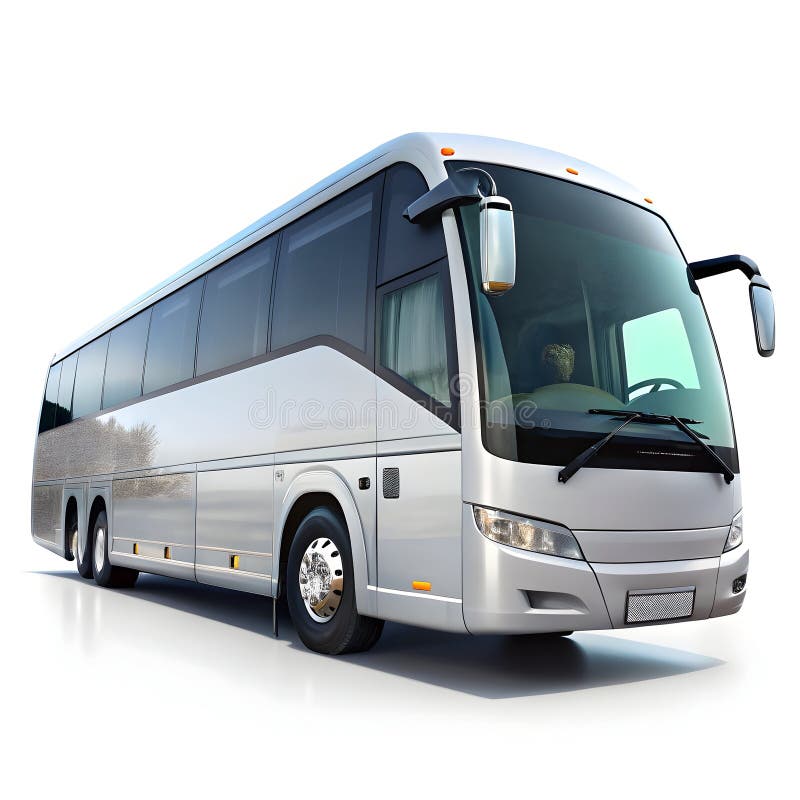 Modern Tour Bus with White Background Stock Illustration - Illustration ...
