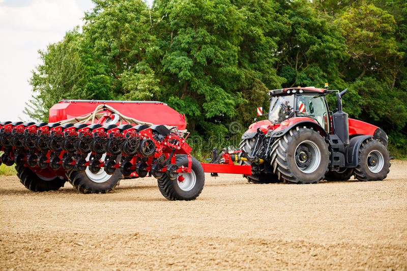Large Modern Tractor for Preparing the Field after Winter for Sowing ...