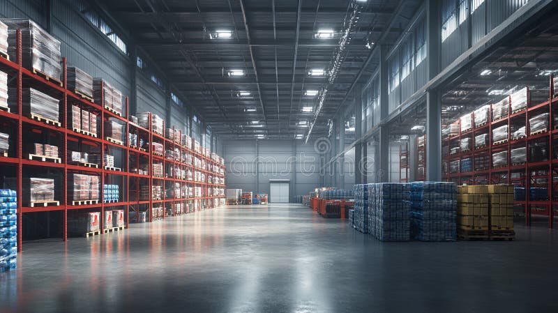 Large Modern Warehouse Interior Empty Space Industrial Storage Building ...