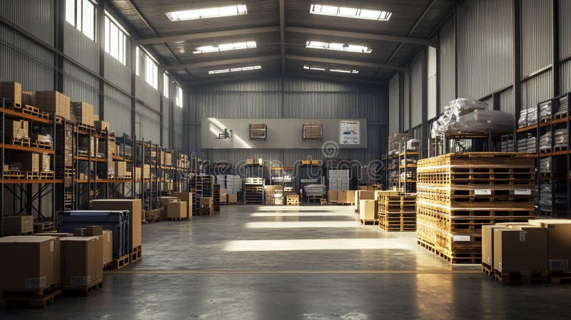 Large Modern Warehouse Interior Empty Space Industrial Storage ...