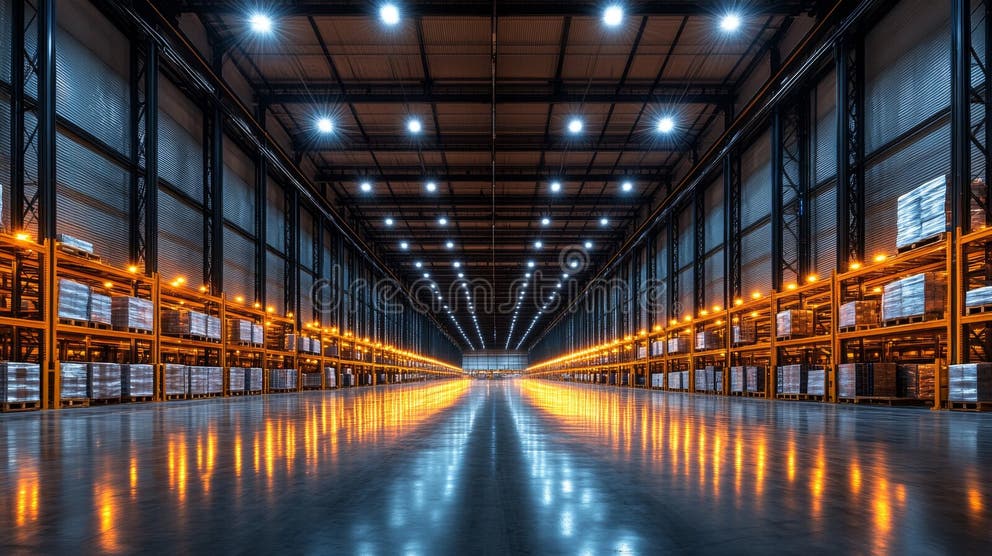 Large Modern Warehouse with Organized Inventory Storage for Efficient ...