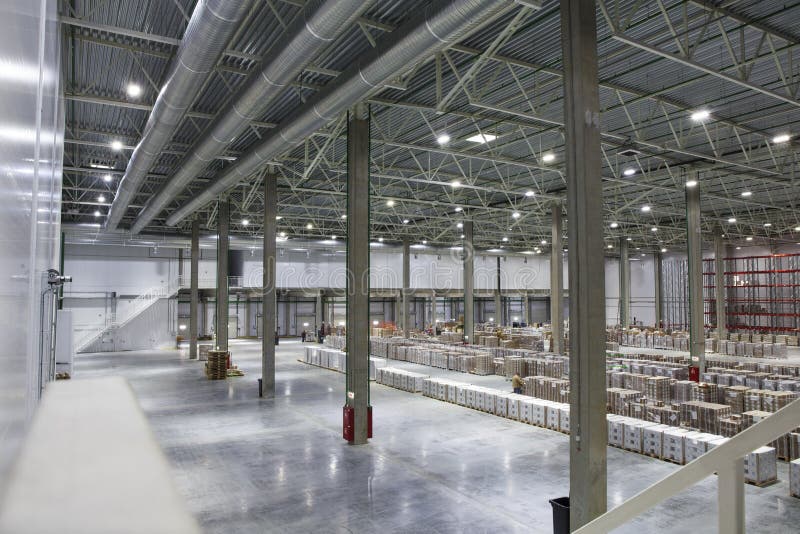 Large modern warehouse stock image. Image of business - 141692419