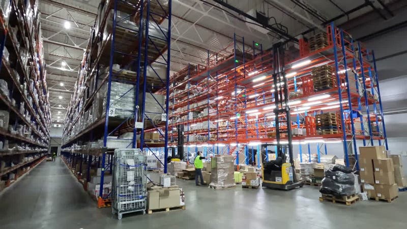 People Work in a Warehouse Timelapse. People Work in a Large Warehouse ...