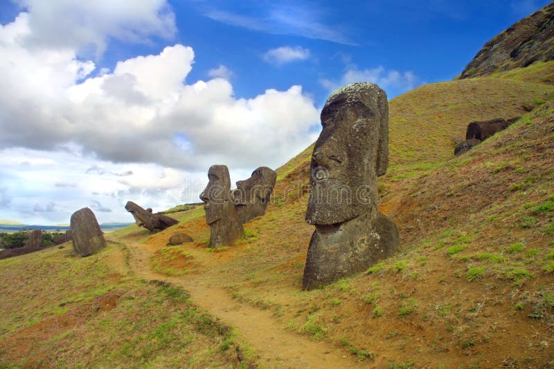 Large Monoliths at Easter Island Stock Image - Image of easter, park ...
