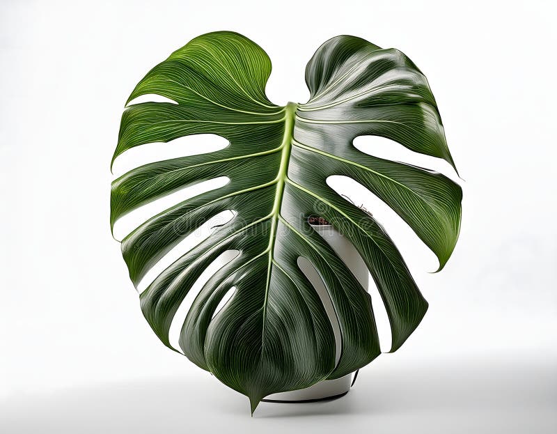 Large Monstera Leaf, Realistic Plant Image Stock Illustration ...