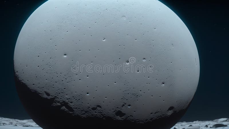 A Large Moon with a Small Moon in the Background Stock Illustration ...