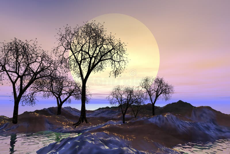 Large Moonscape stock illustration. Illustration of reflections - 8152607