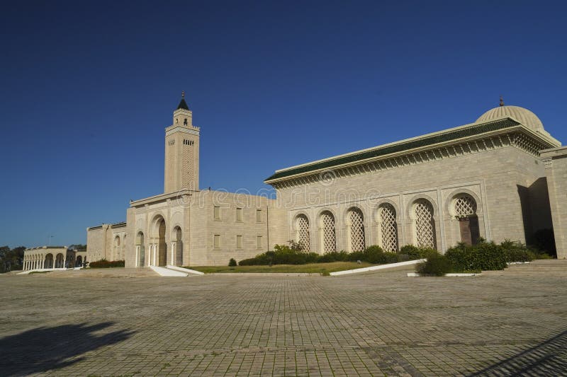 The Monumental Mosque Malik Ibn Anas, Carthage. TUNISIA Stock Image ...