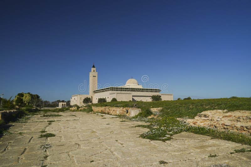The Monumental Mosque Malik Ibn Anas, Carthage. TUNISIA Stock Photo ...
