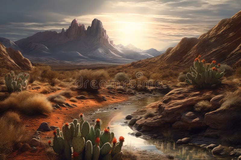 Large Mountain Dramatic Landscape on Sunset Background Extreme Closeup ...