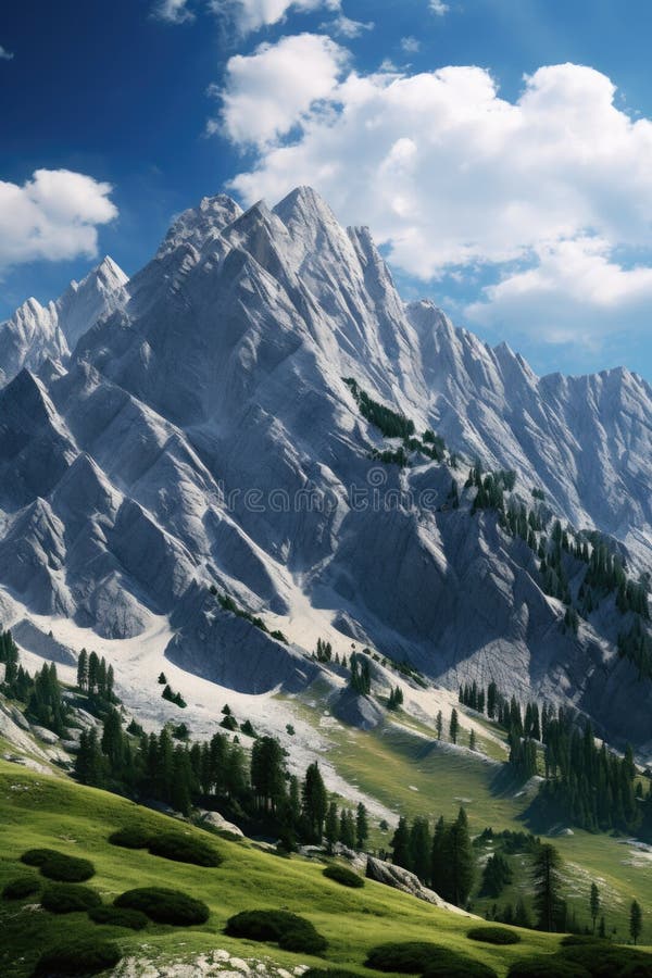 A Large Mountain with a Few Trees in the Foreground. Suitable for ...