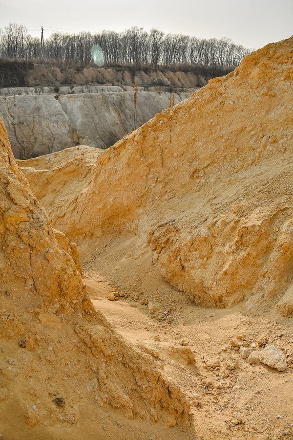 Large Mountains of Yellow Sand. Stock Photo - Image of mountain, canyon ...