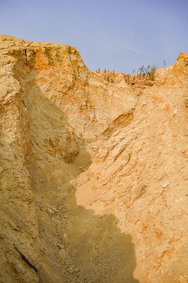 Large Mountains of Yellow Sand. Stock Photo - Image of mountain, canyon ...
