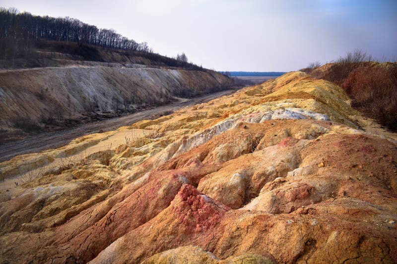 Large Mountains of Yellow Sand. Stock Photo - Image of mountain, canyon ...