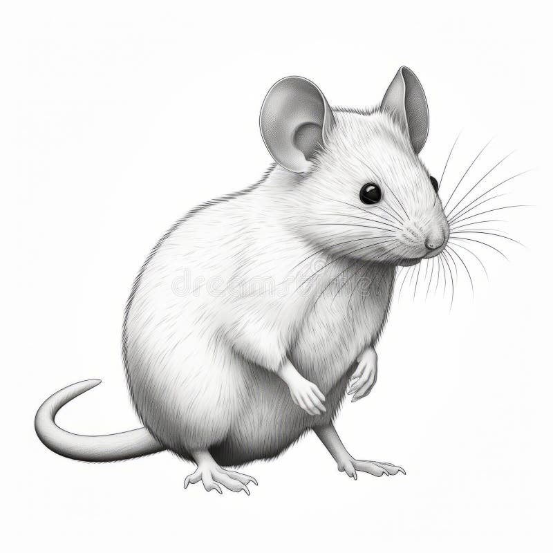 Realistic Drawing of a Mouse with Detailed Character Illustrations ...
