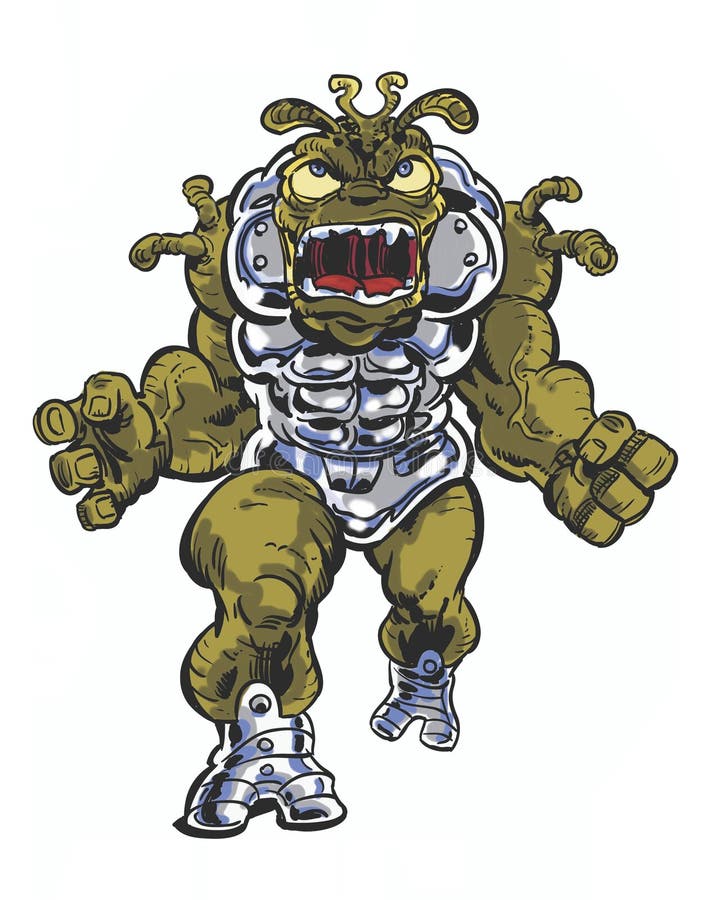 Large Mouth Alien Brute Comic Book Character Stock Illustration ...