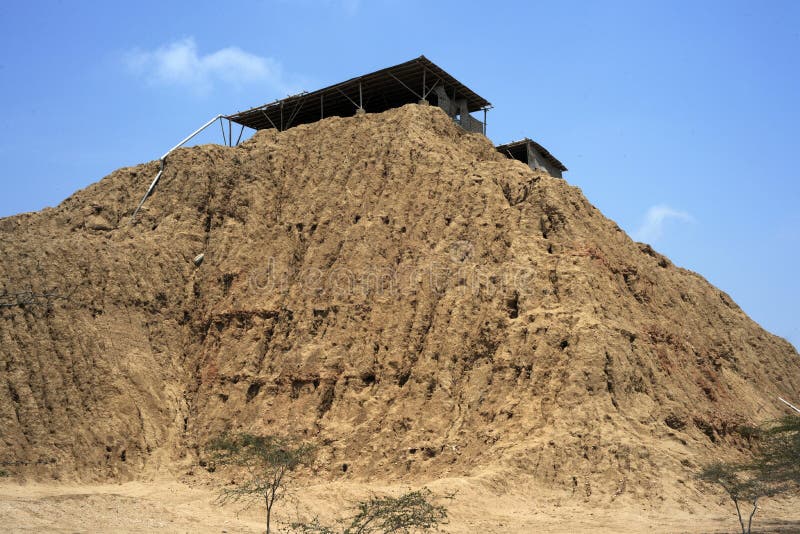 Large Mud Pyramids of Tucume in the Desert of Lambayeque-PERU Stock ...