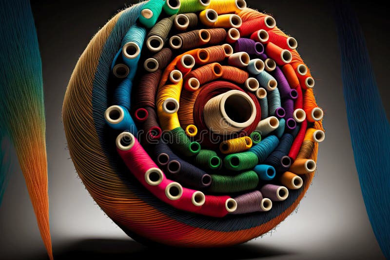 Large Multi-colored Coil with Threads for Sewing Clothes Textile ...