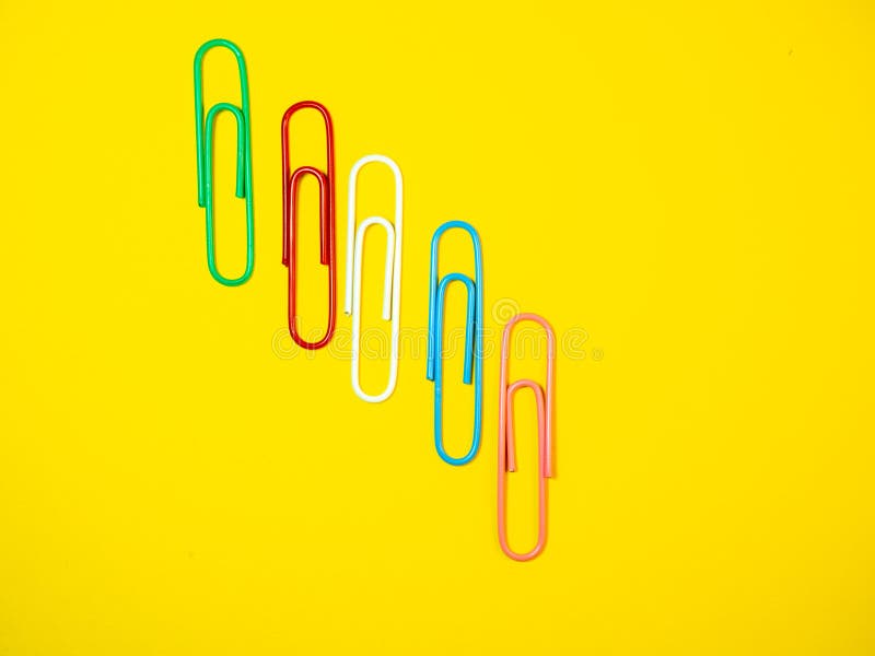 Large Multi-colored Paper Clips. Paperclip of Documents. Bright ...