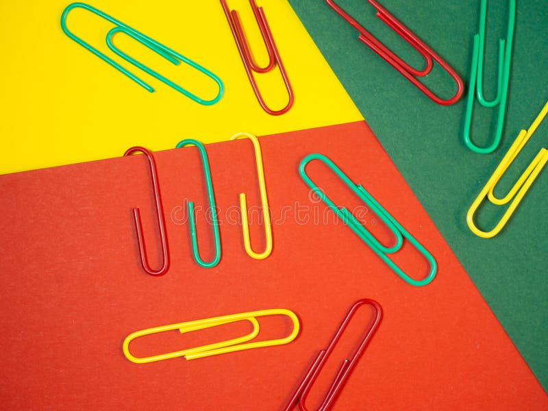 Large Multi-colored Paper Clips. Paperclip of Documents Stock Image ...
