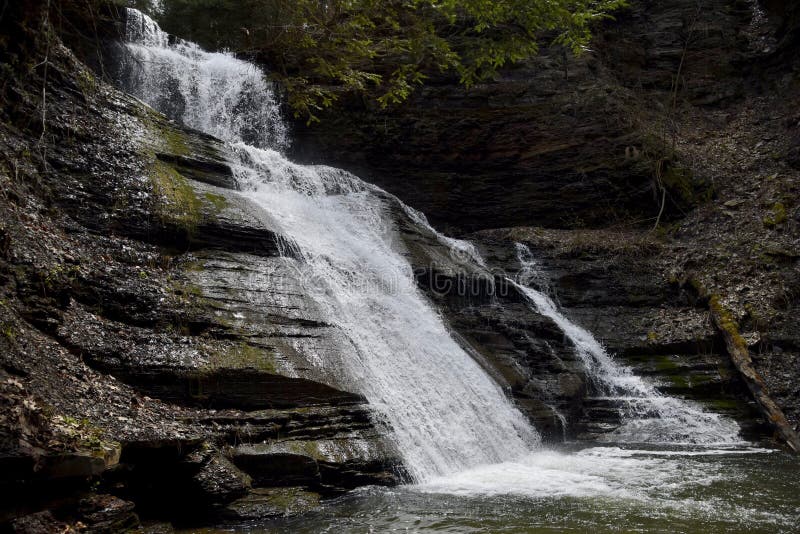 Large Multi-level Waterfall, Cascading Over Rock Stock Photo - Image of ...