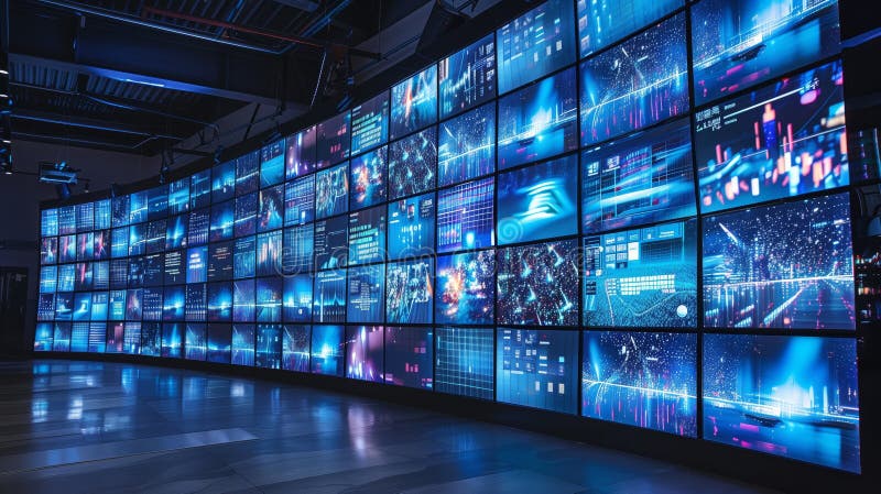 Large Multimedia Screen - a Video Wall Comprised of Many Monitors ...