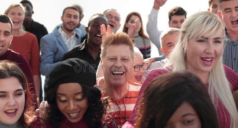 Large Multinational Group of Happy People. Concept of Unity Stock Image ...