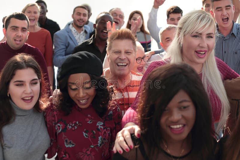 Large Multinational Group of Happy People. Concept of Unity Stock Image ...