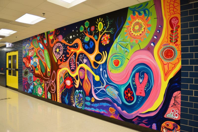 Large Mural on Building Celebrating Language Diversity with Vibrant ...