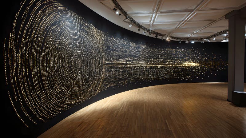 Large Wall Mural with Concentric Circles and Binary Code, Ai Generated Stock Illustration ...