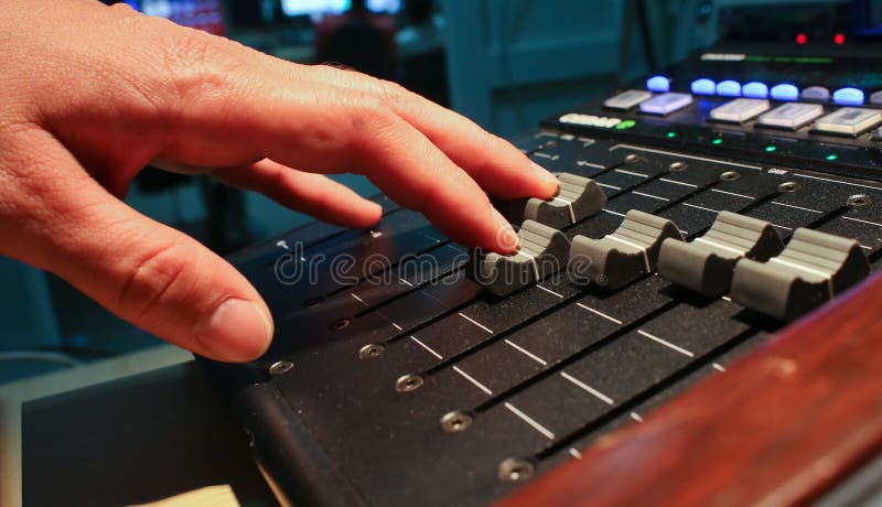 Large Music Mixer desk stock image. Image of hear, deejay - 25900695