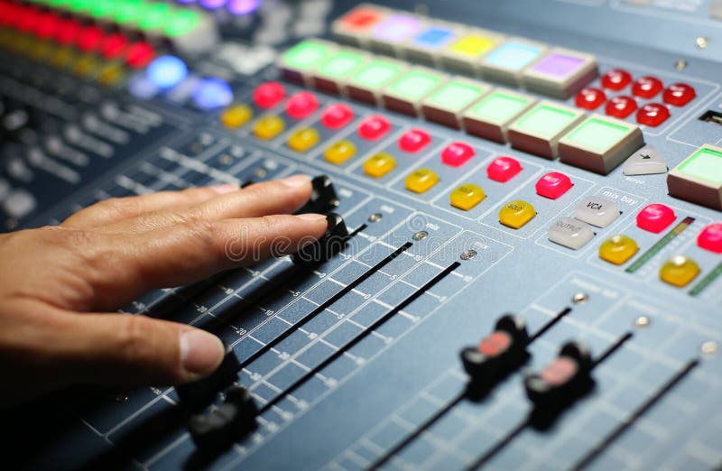 Large Music Mixer desk stock photo. Image of control - 25900706