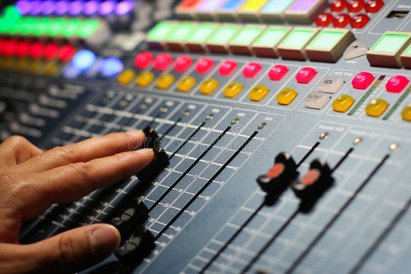 Large Music Mixer desk stock image. Image of effects - 25900715