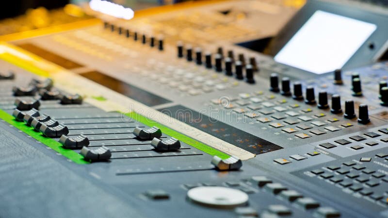 Large Music Mixer desk stock image. Image of line, deejay - 26059099