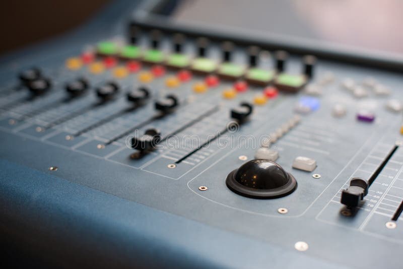 Large Music Mixer desk stock photo. Image of lights, level - 39367290