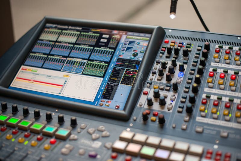 Large Music Mixer desk stock image. Image of channel - 39388377