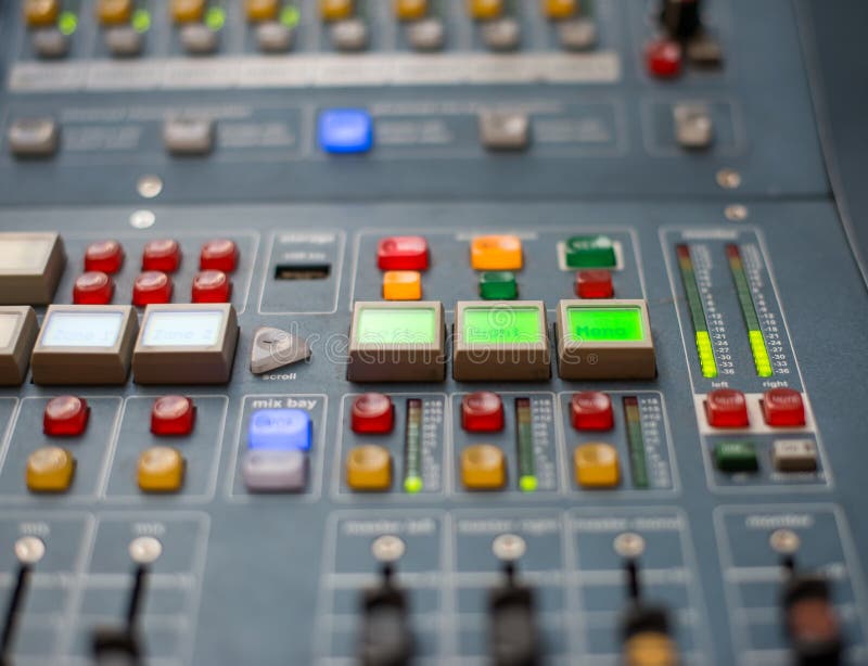 Large Music Mixer desk stock image. Image of control - 39388423