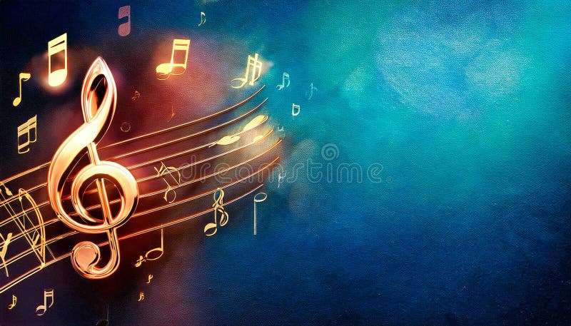 Large Musical Note a Treble Clef on Abstract Background, for ...