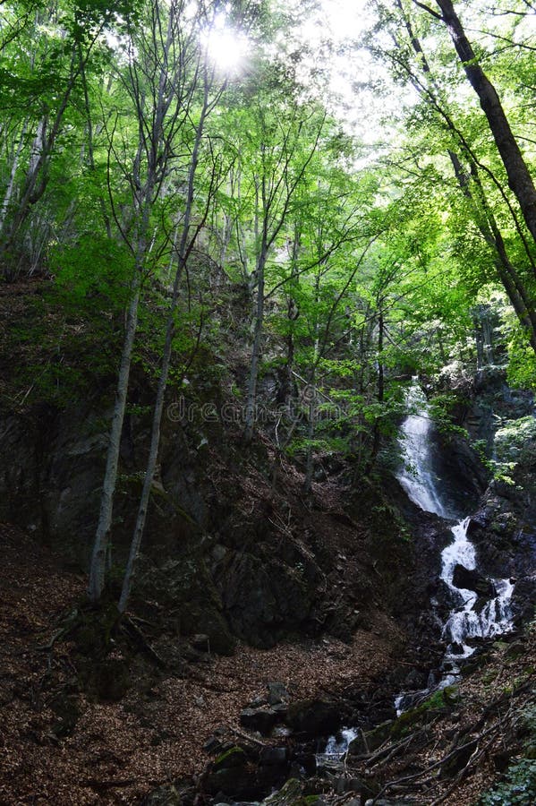 Large Natural Mountain Waterfall Stock Image - Image of water, mountain ...