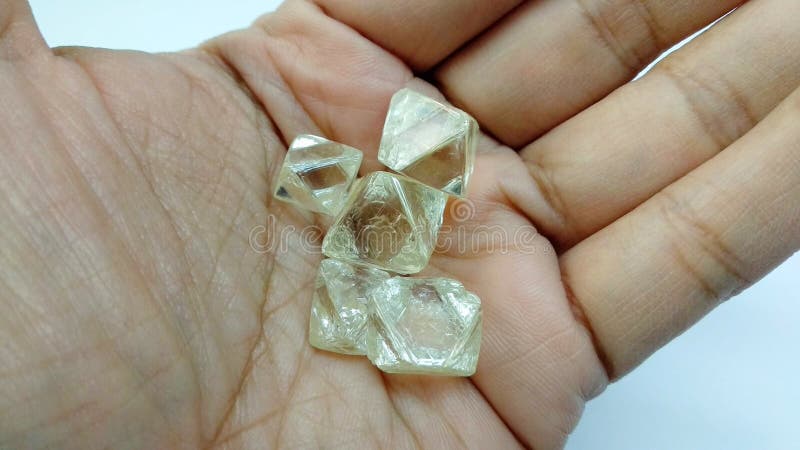 Large Natural Rough Crystal Diamonds with Clean Purity Stock Photo ...