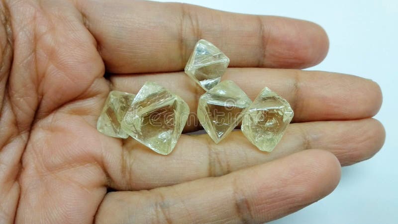 Large Natural Rough Crystal Diamonds with Clean Purity Stock Image ...